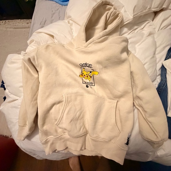 Zara | Jackets & Coats | Zara Cream Pikachu Hoodie For Kids | Poshmark